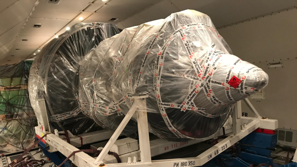 Embarque de Turbinas: transporte aéreo de carga especial